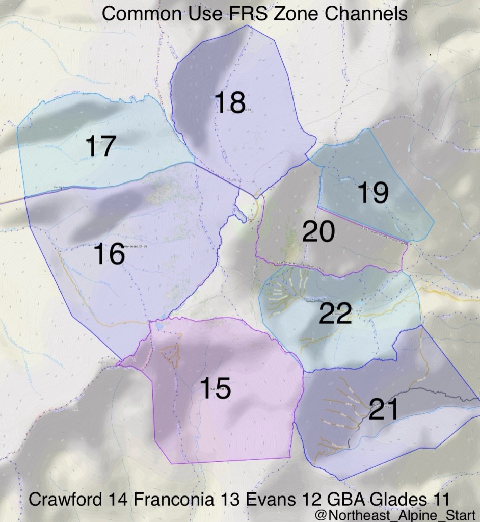 Common Use FRS Zone Channels in the White Mountains | Northeast Alpine ...